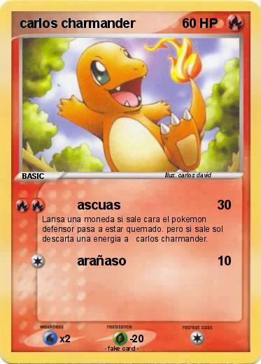 Pokémon carlos charmander - ascuas - My Pokemon Card