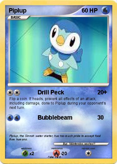 Pokémon Piplup 618 618 - Drill Peck - My Pokemon Card
