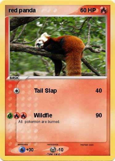 Pokémon red panda 66 66 - Tail Slap - My Pokemon Card