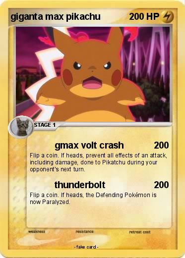 Pokémon giganta max pikachu - gmax volt crash - My Pokemon Card