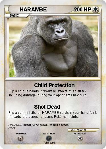 Pokémon HARAMBE 320 320 - Child Protection - My Pokemon Card