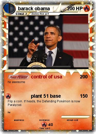 Pokémon barack obama 274 274 - control of usa - My Pokemon Card