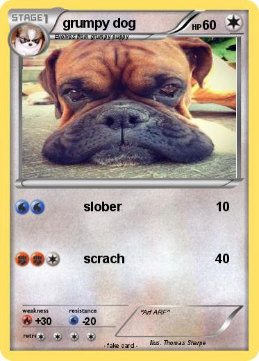 Pokémon grumpy dog - slober - My Pokemon Card
