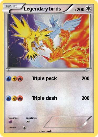 Pokémon Legendary birds 99 99 - Triple peck - My Pokemon Card