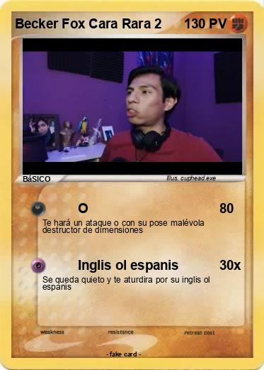 Pokémon Becker Fox Cara Rara 2 2 - O - Mi carta pokémon