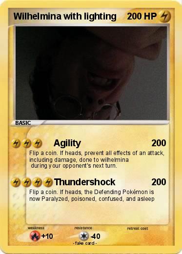 Pokémon Wilhelmina with lighting - Agility - My Pokemon Card