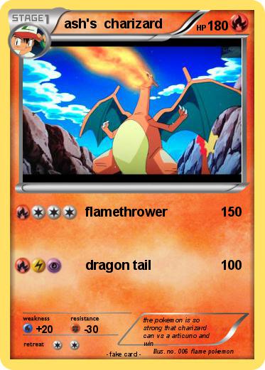 Pokémon ash s charizard 64 64 - flamethrower - My Pokemon Card