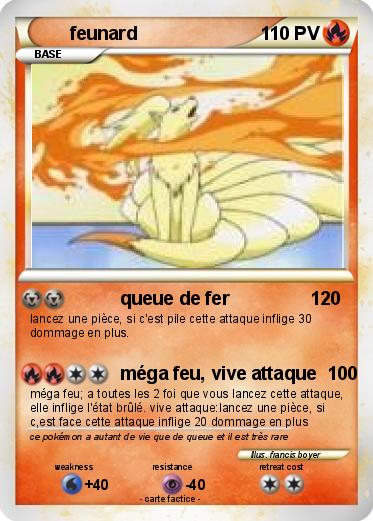 Pokémon feunard 144 144 - queue de fer - Ma carte Pokémon