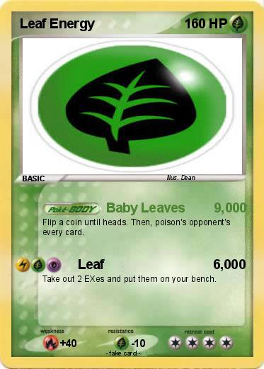 Pokémon Leaf Energy 1 1 - Baby Leaves 9,000 - My Pokemon Card