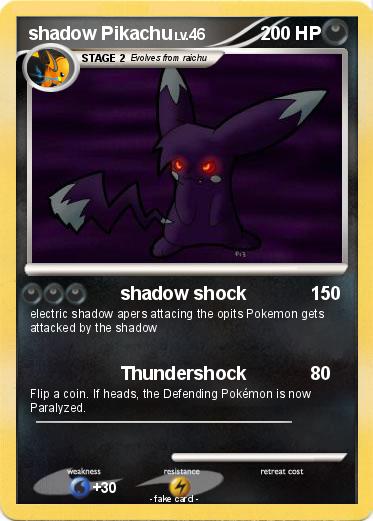 Pokémon shadow Pikachu 1028 1028 - shadow shock - My Pokemon Card