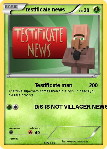 Pokémon testificate news 1 1 - Testificate man - My Pokemon Card