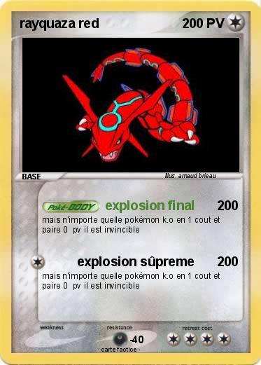 Pokémon rayquaza red - explosion final - Ma carte Pokémon