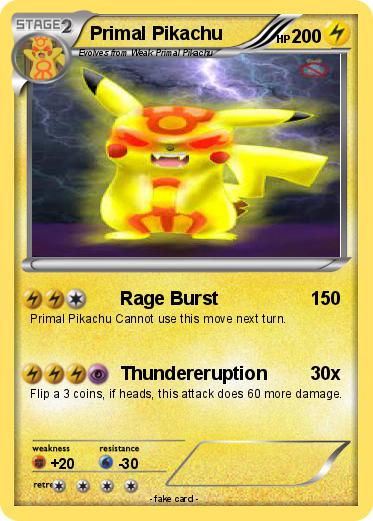 Pokémon Primal Pikachu 28 28 - Rage Burst - My Pokemon Card