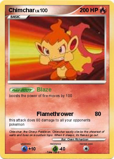 Pokémon Chimchar 207 207 - Blaze - My Pokemon Card