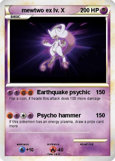 Pokémon mewtwo ex lv X - Earthquake psychic - My Pokemon Card