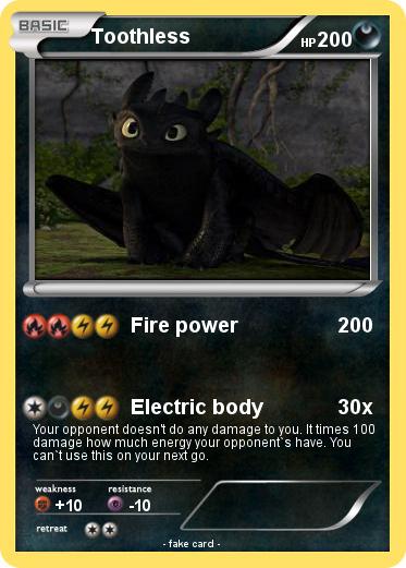 Pokémon Toothless 666 666 - Fire power - My Pokemon Card