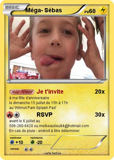 Pokémon Mega Sebas 1 1 - Je t'invite - Ma carte Pokémon