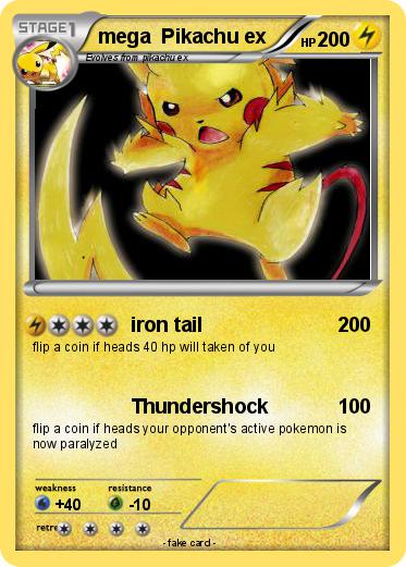 Pokémon mega Pikachu ex 161 161 - iron tail - My Pokemon Card