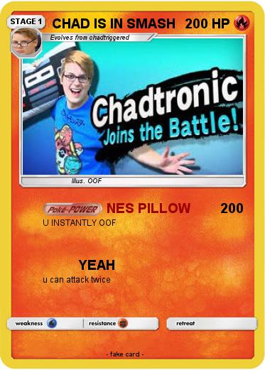 Pokémon CHAD IS IN SMASH - NES PILLOW - My Pokemon Card