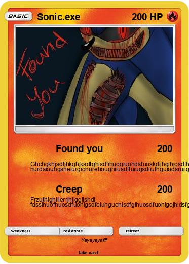 Pokémon Sonic exe 584 584 - Found you - My Pokemon Card