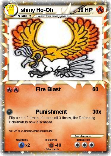 Pokémon shiny Ho Oh 11 11 - Fire Blast - My Pokemon Card