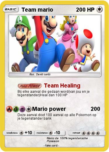 Pokémon Team mario 20 20 - Team Healing - My Pokemon Card