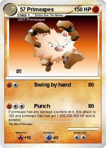 Pokémon 57 Primeapes - Swing by hand - My Pokemon Card