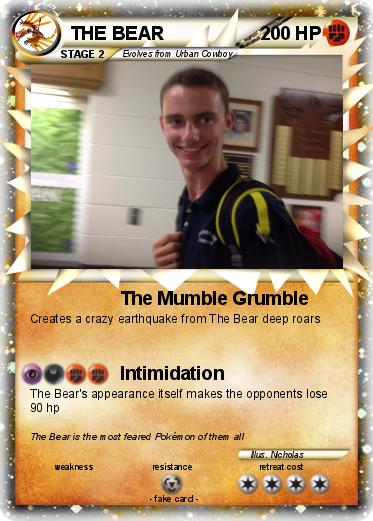 Pokémon THE BEAR 7 7 - The Mumble Grumble - My Pokemon Card
