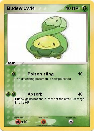 Pokémon Budew Lv 14 14 - Poison sting - My Pokemon Card