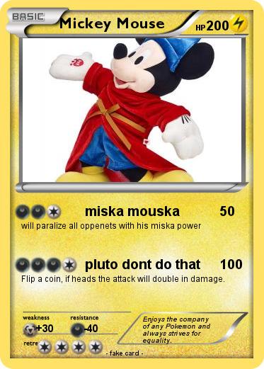 Pokémon Mickey Mouse 285 285 - miska mouska - My Pokemon Card