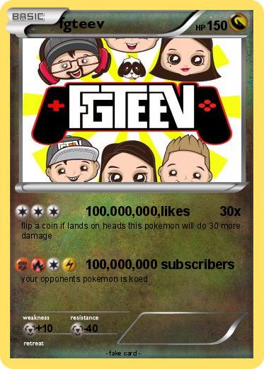 Pokémon fgteev 32 32 - 100.000,000,likes - My Pokemon Card