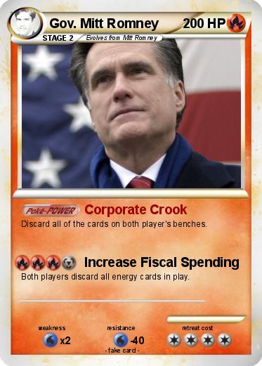 Pokémon Gov Mitt Romney - Corporate Crook - My Pokemon Card