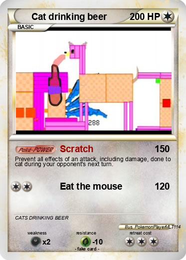 Pokémon Cat drinking beer - Scratch - My Pokemon Card