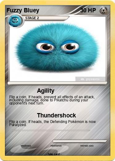 Pokémon Fuzzy Bluey - Agility - My Pokemon Card