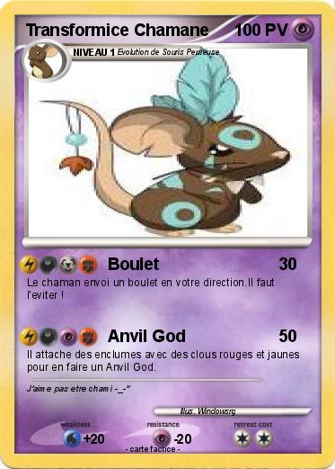 Pokémon Transformice Chamane - Boulet - Ma carte Pokémon