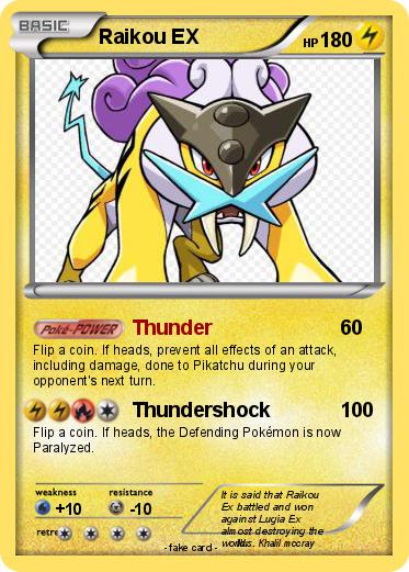 Pokémon Raikou EX 113 113 - Thunder - My Pokemon Card