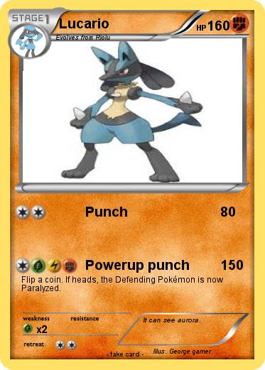 Pokémon Lucario 5369 5369 - Punch - My Pokemon Card