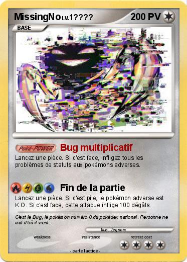 Pokémon MissingNo 1319 1319 - Bug multiplicatif - Ma carte Pokémon