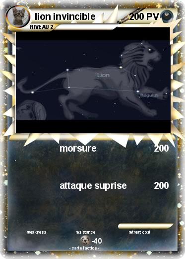 Pokémon lion invincible - morsure - Ma carte Pokémon