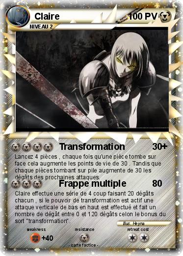 Pokémon Claire 59 59 - Transformation - Ma carte Pokémon