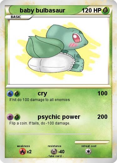 Pokémon baby bulbasaur 10 10 - cry - My Pokemon Card