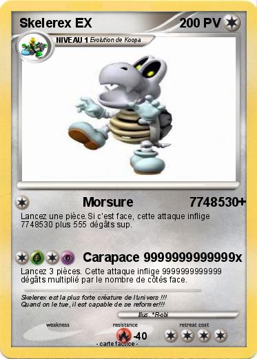 Pokémon Skelerex EX 1 1 - Morsure 7748530+ - Ma carte Pokémon