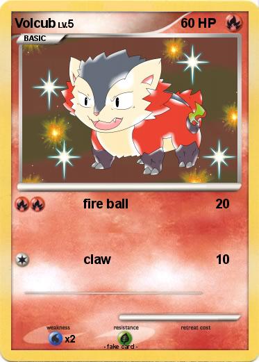 Pokémon Volcub - fire ball - My Pokemon Card