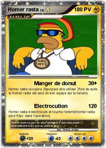 Pokémon Homer rasta 18 18 - Manger de donut - Ma carte Pokémon