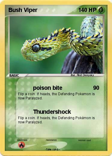 Pokémon Bush Viper 1 1 - poison bite - My Pokemon Card