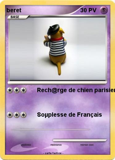 Pokémon beret 7 7 - Rech@rge de chien parisien - Ma carte Pokémon