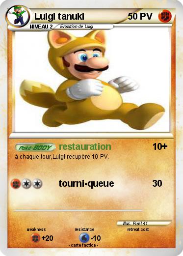 Pokémon Luigi tanuki 1 1 - restauration - Ma carte Pokémon