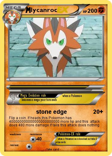 Pokémon lycanroc 198 198 - stone edge - My Pokemon Card