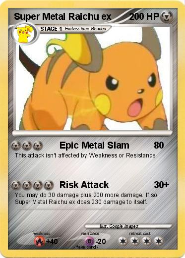 Pokémon Super Metal Raichu ex - Epic Metal Slam - My Pokemon Card