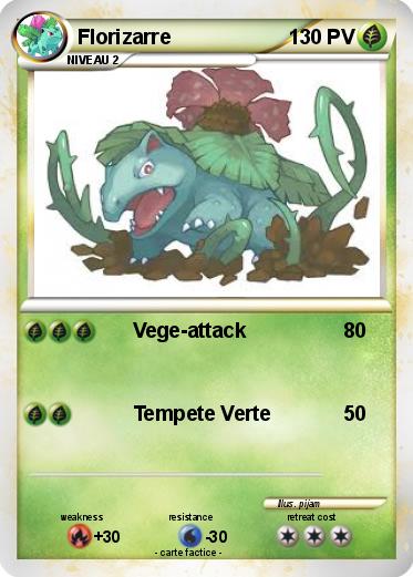 Pokémon Florizarre 178 178 - Vege-attack - Ma carte Pokémon
